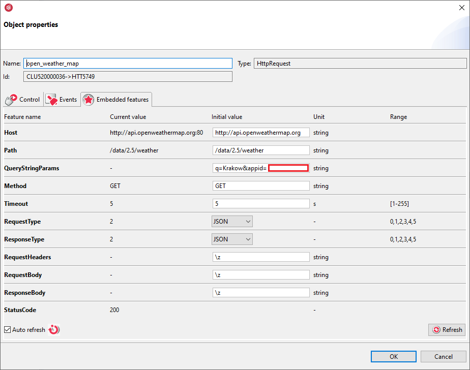 Receiving information from the OpenWeatherMap website